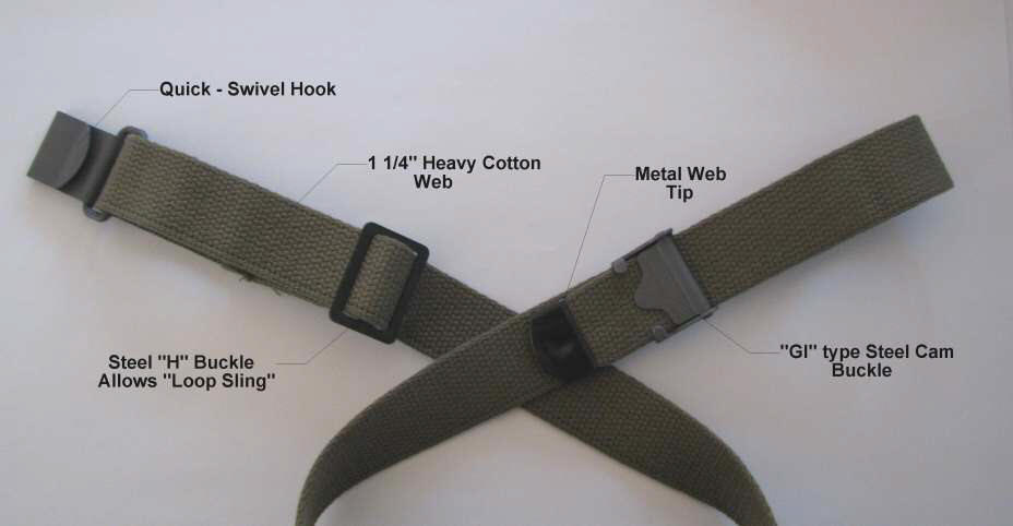 GI Pattern Sling US GI Pattern Two Point Rifle Sling - OD Green Cotton ...
